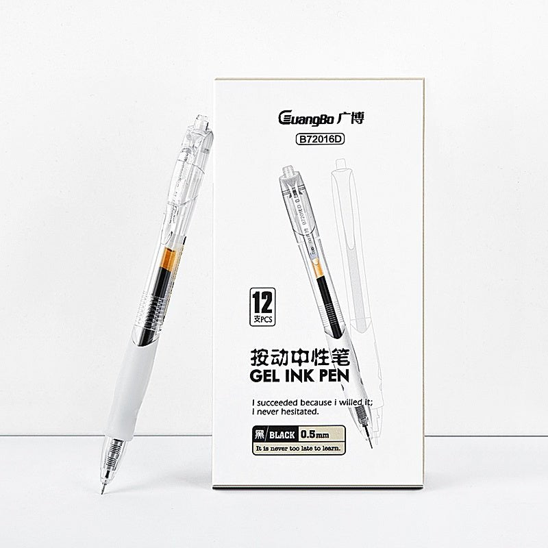 Guangbo Press Gel Pen with Extra Grip- Pack of 12 - SCOOBOO - Guangbo