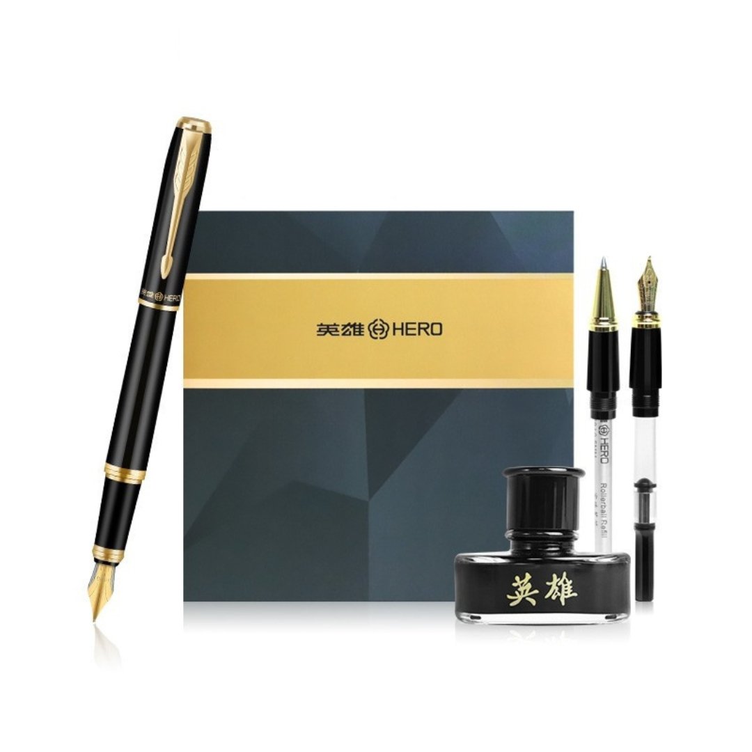 Hero 7056 3 in 1 Pen Set- Fountain & Ballpoint Pen & Art Calligraphy ...