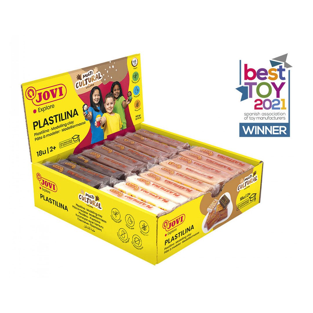 Jovi | Modelling Clay | 18 Bar Of 50 Gram | Multicultural - SCOOBOO - Jovi