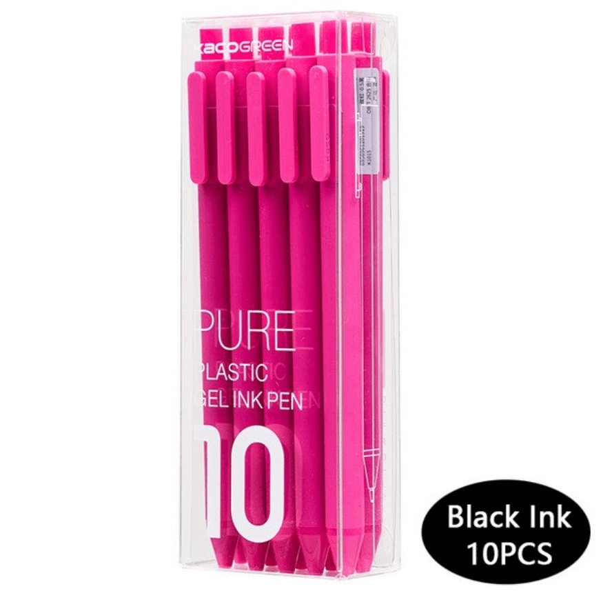Kaco Pure Gel Pens - Black Ink (Pack of 10) -SCOOBOO-KACO – SCOOBOO