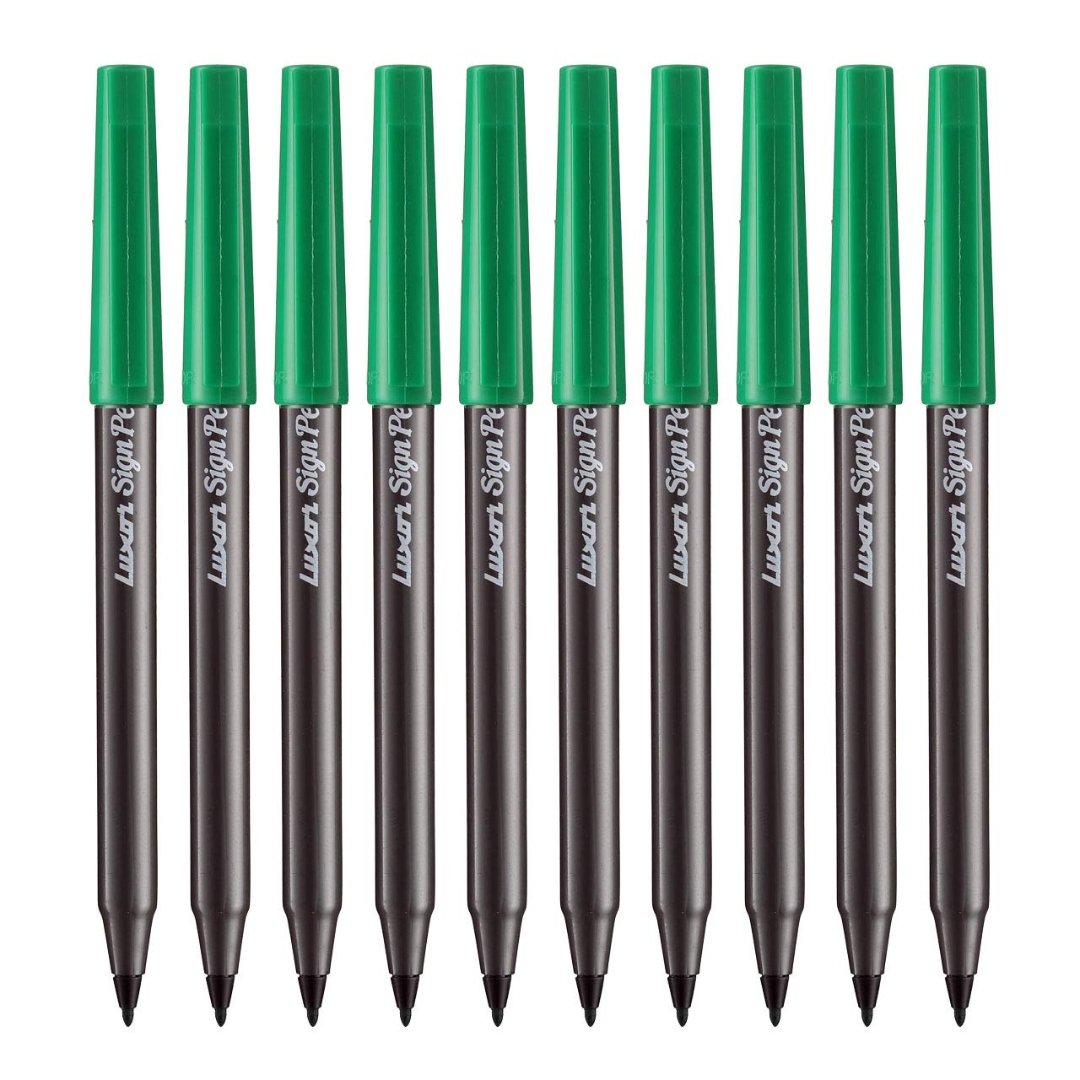 Luxor Sign Green Pen Pack Of 10 - SCOOBOO - Luxor
