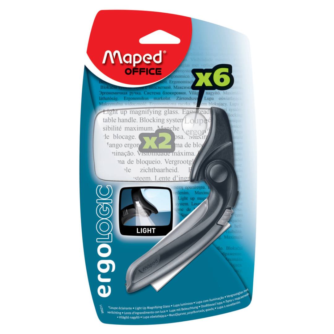 Maped Rectangular Magnifying Glass With Light Blister – SCOOBOO