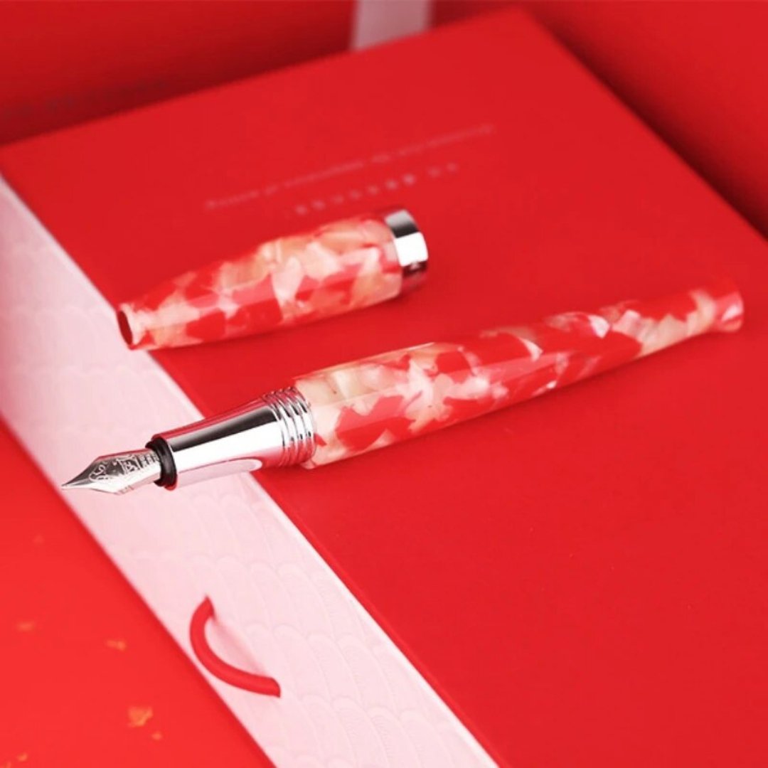 Moonman S2 Red Koi Resin Tortoise Shell Fountain Pen - SCOOBOO - Moonman