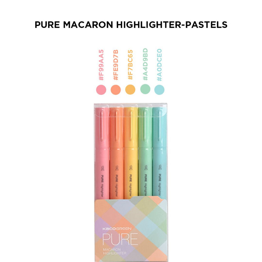Pure Macaron Highlighter - Five-color Pack - SCOOBOO - KACO