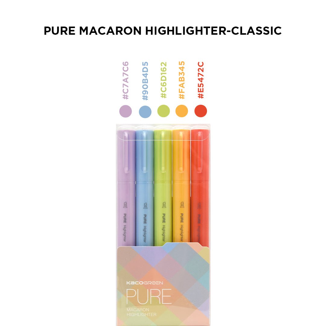 Pure Macaron Highlighter - Five-color Pack - SCOOBOO - KACO