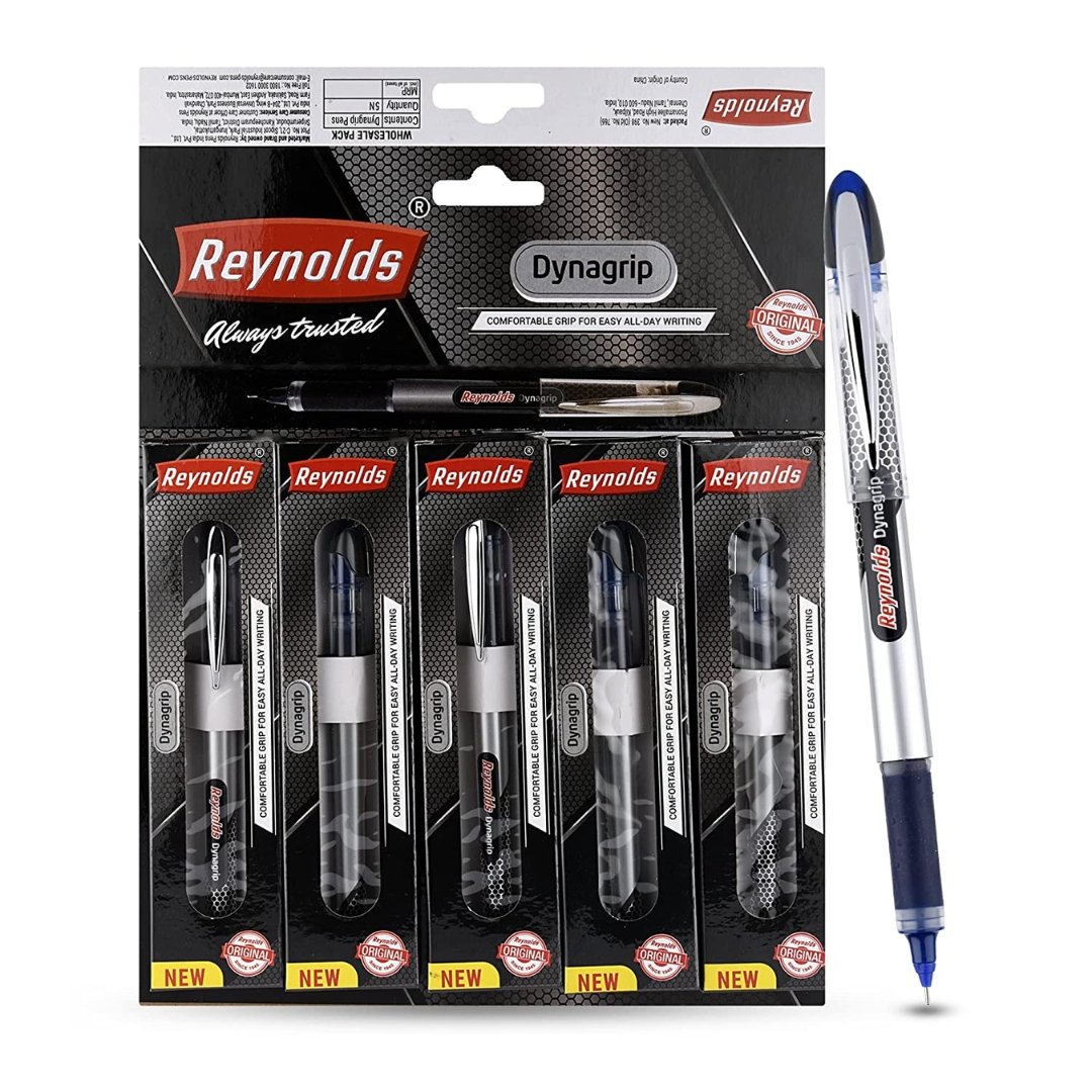 Reynolds Dynagrip Ball Pens Pack Of 5 - SCOOBOO - RENOLDS