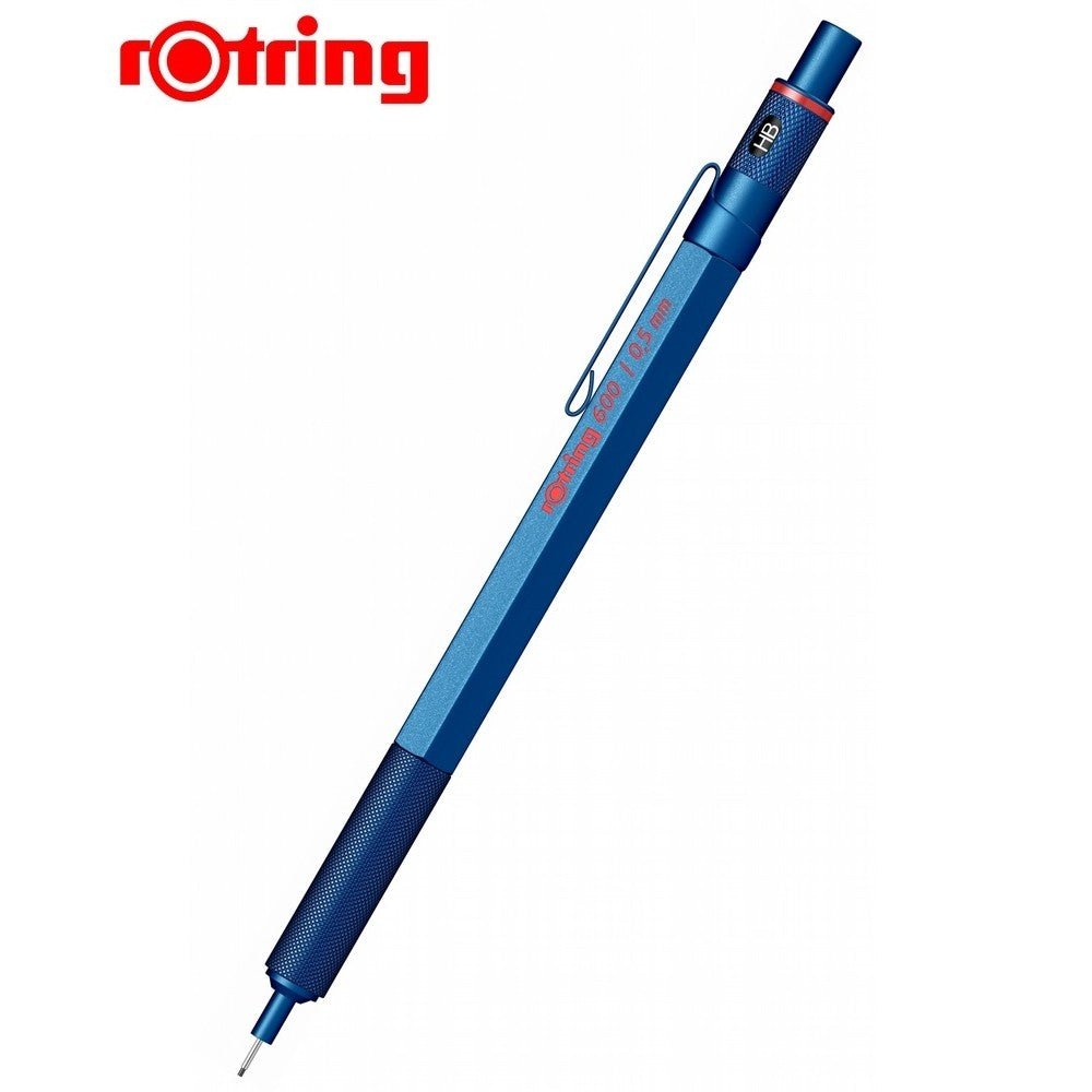 Rotring 600 Blue 0.5mm Mechanical Pencil,Metal Body,Non-Slip Metal ...