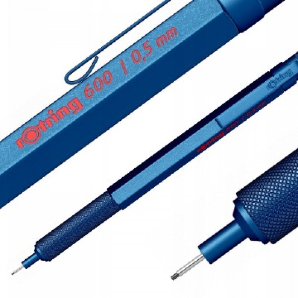 Rotring 600 Blue 0.5mm Mechanical Pencil,Metal Body,Non-Slip Metal ...