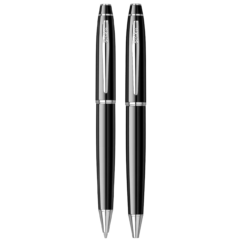 Scrikss | Noble 35 | Ballpoint Pen + Mechanical Pencil Set | Black CT ...