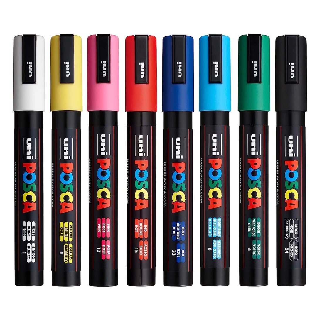 Uni Ball Posca PC-5m Markers Set- Pack of 8 - SCOOBOO - Uni-Ball