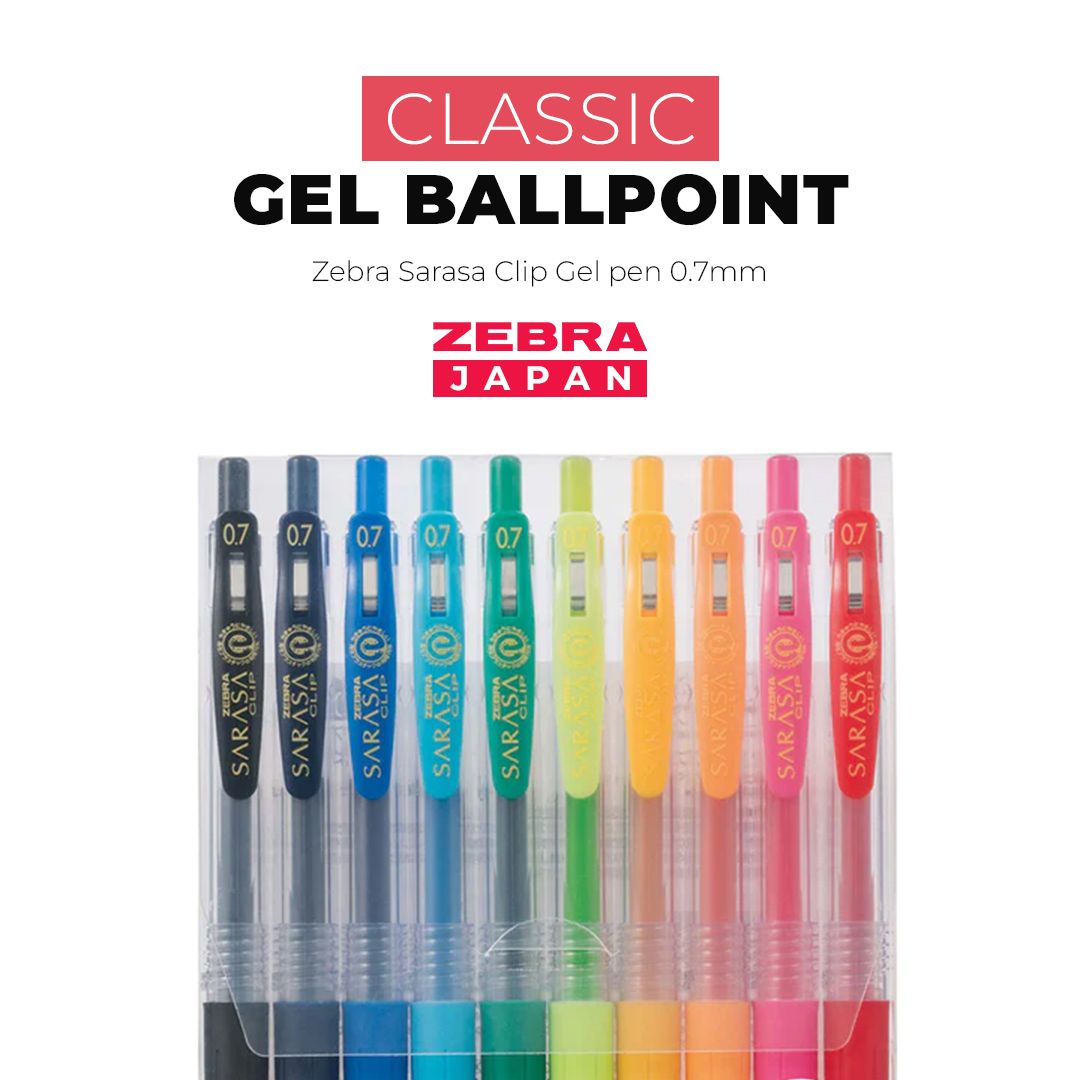 Zebra Sarasa Clip Gel pen 0.7mm- Pack of 3 - SCOOBOO - ZEBRA